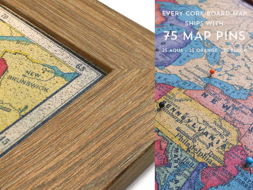 46" x 34" Cork Board US Map | US Travel Map With Pins – Corkboard.com