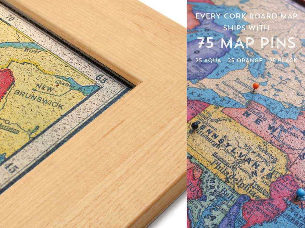 46" x 34" Cork Board US Map | US Travel Map With Pins – Corkboard.com